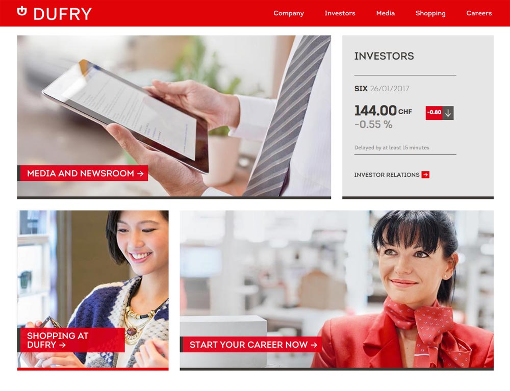 Dufry’s new website reflects all integrated companies