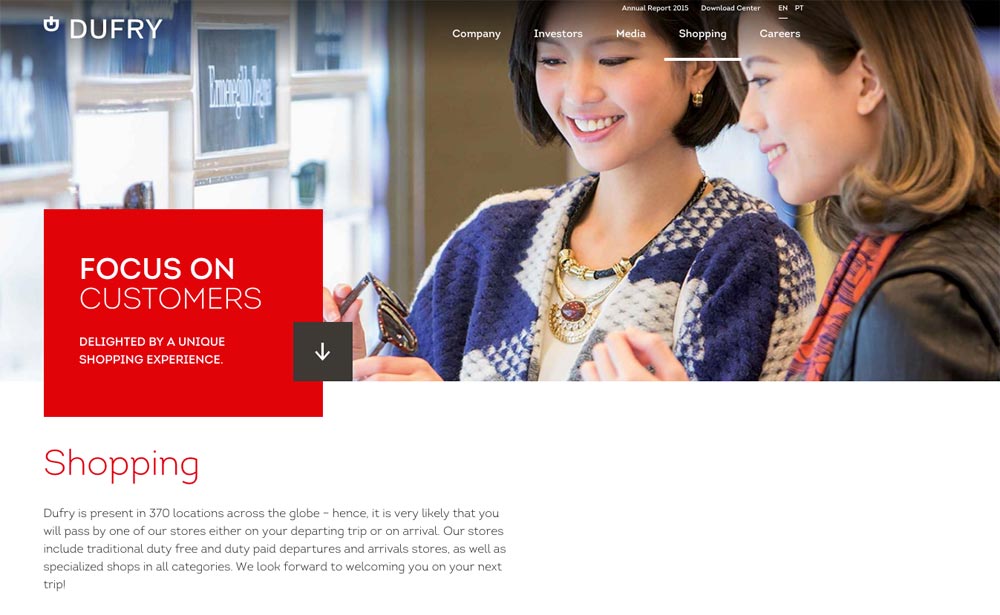 Dufry’s new website reflects all integrated companies